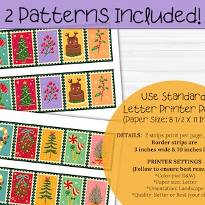 Christmas Stamps Bulletin Board Borders | Printable Holiday Classroom ...