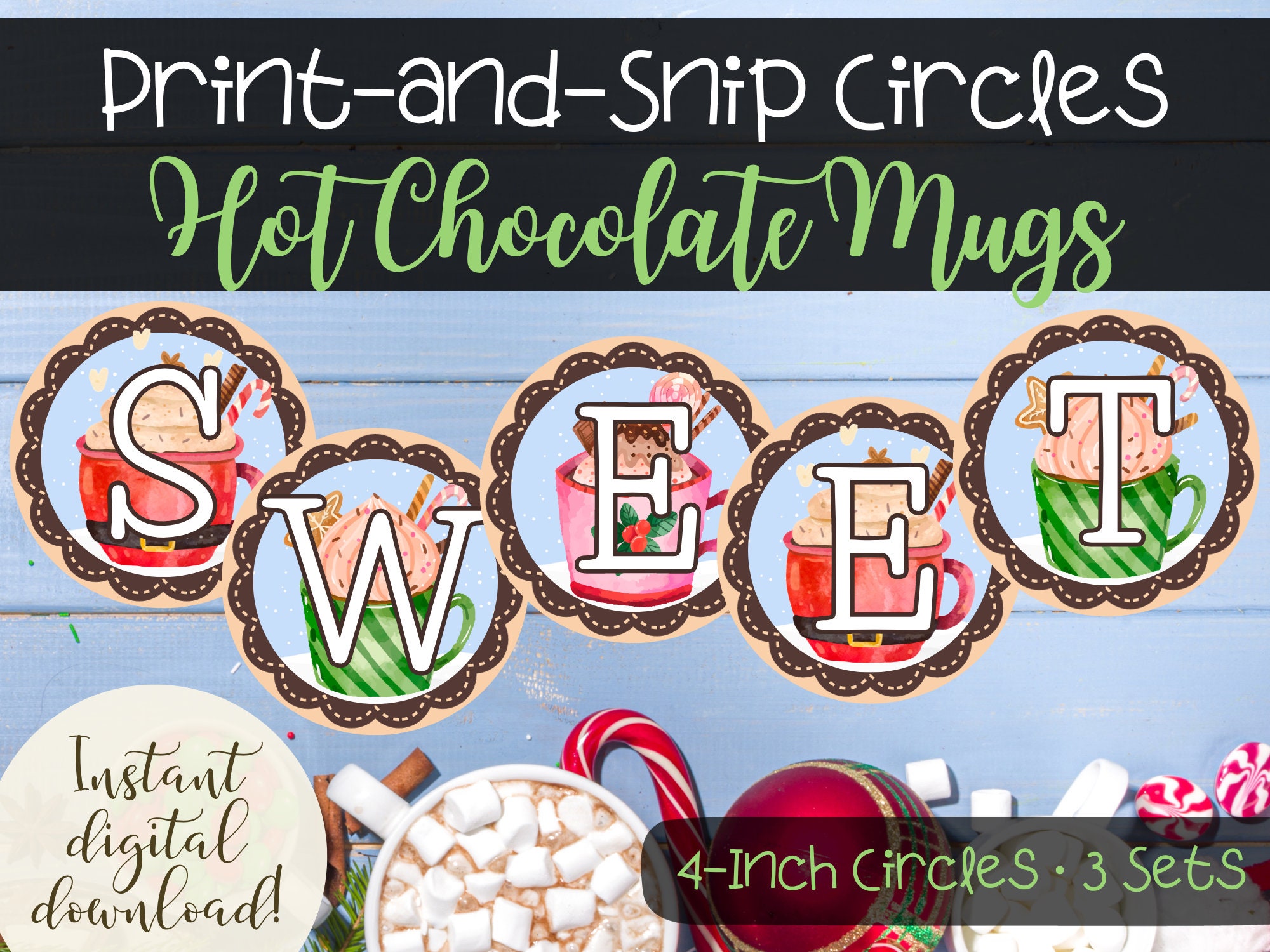 Printable Bulletin Board Letters for Winter Hot Chocolate - Etsy