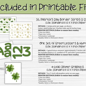 Printable St. Patrick's Day Bulletin Board Set for Teachers, Green 5 ...
