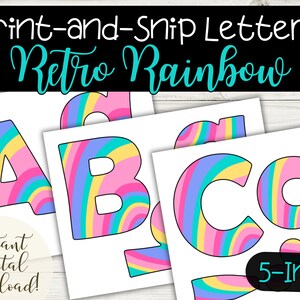 Rainbow Bulletin Board Letters | Printable Letter Set for Teachers ...