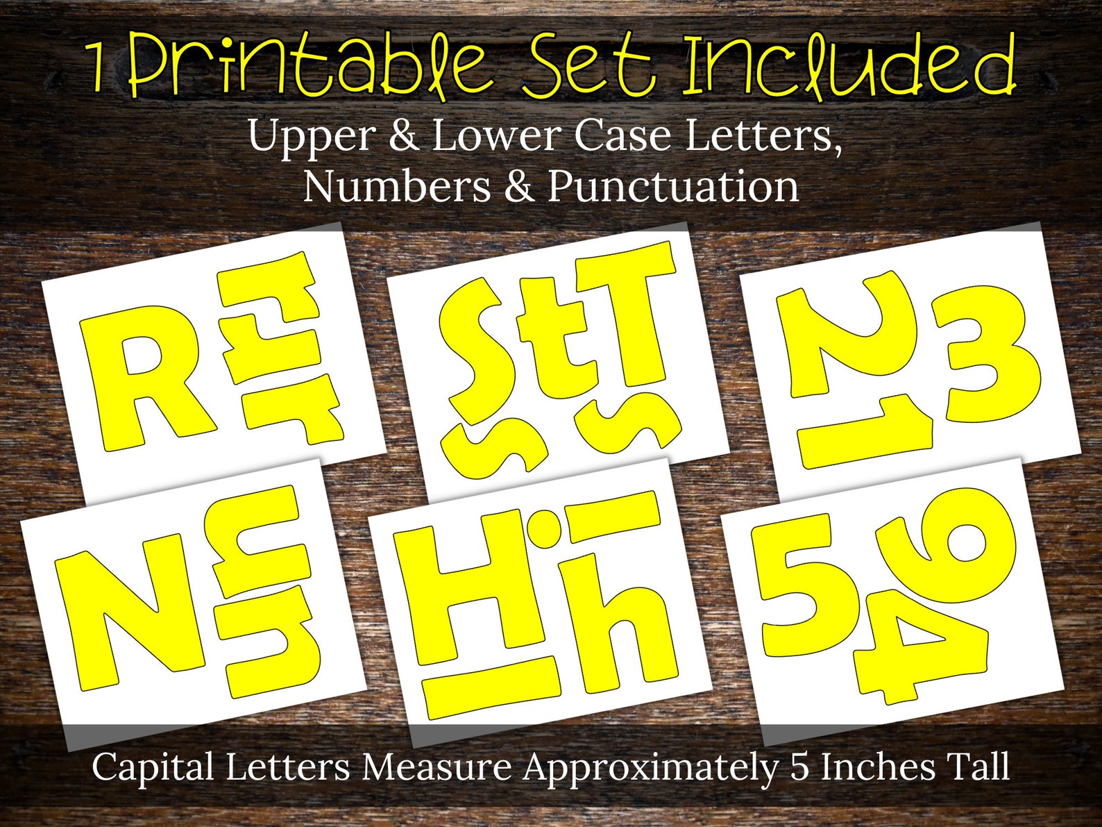 Printable Yellow Bulletin Board Letters With Black Outline for ...