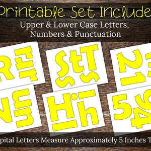 Printable Yellow Bulletin Board Letters With Black Outline for ...