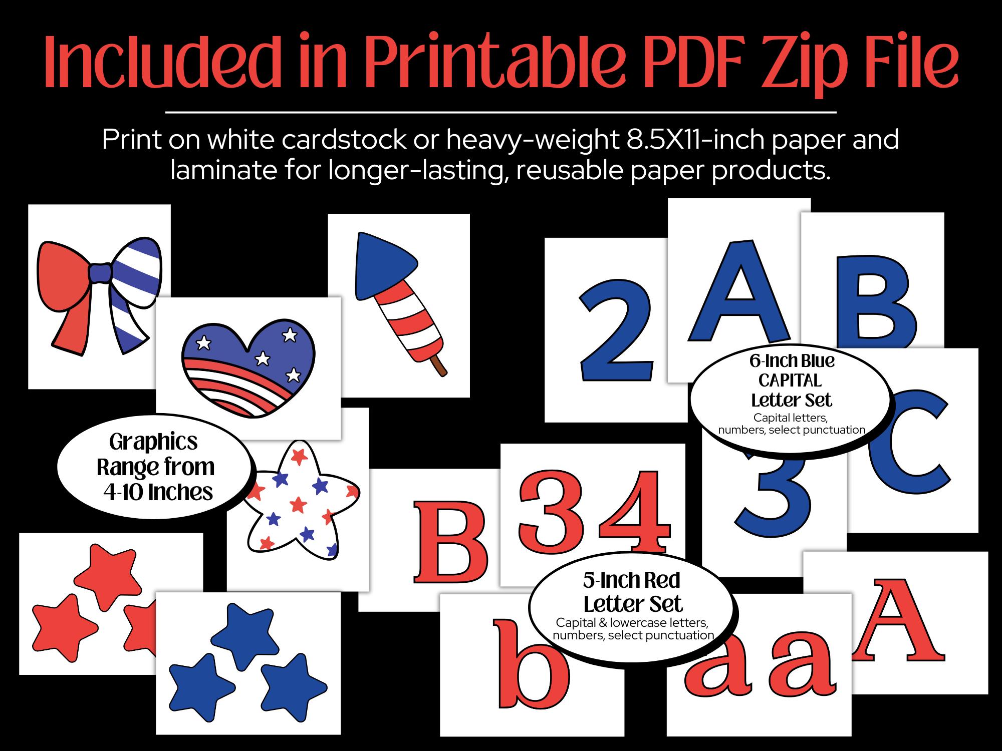 Patriotic Classroom Door Decor Kit | July 4th Bulletin Board (printable ...