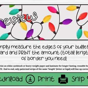 Holiday Lights Bulletin Board Border: Printable Christmas Lights Trim ...