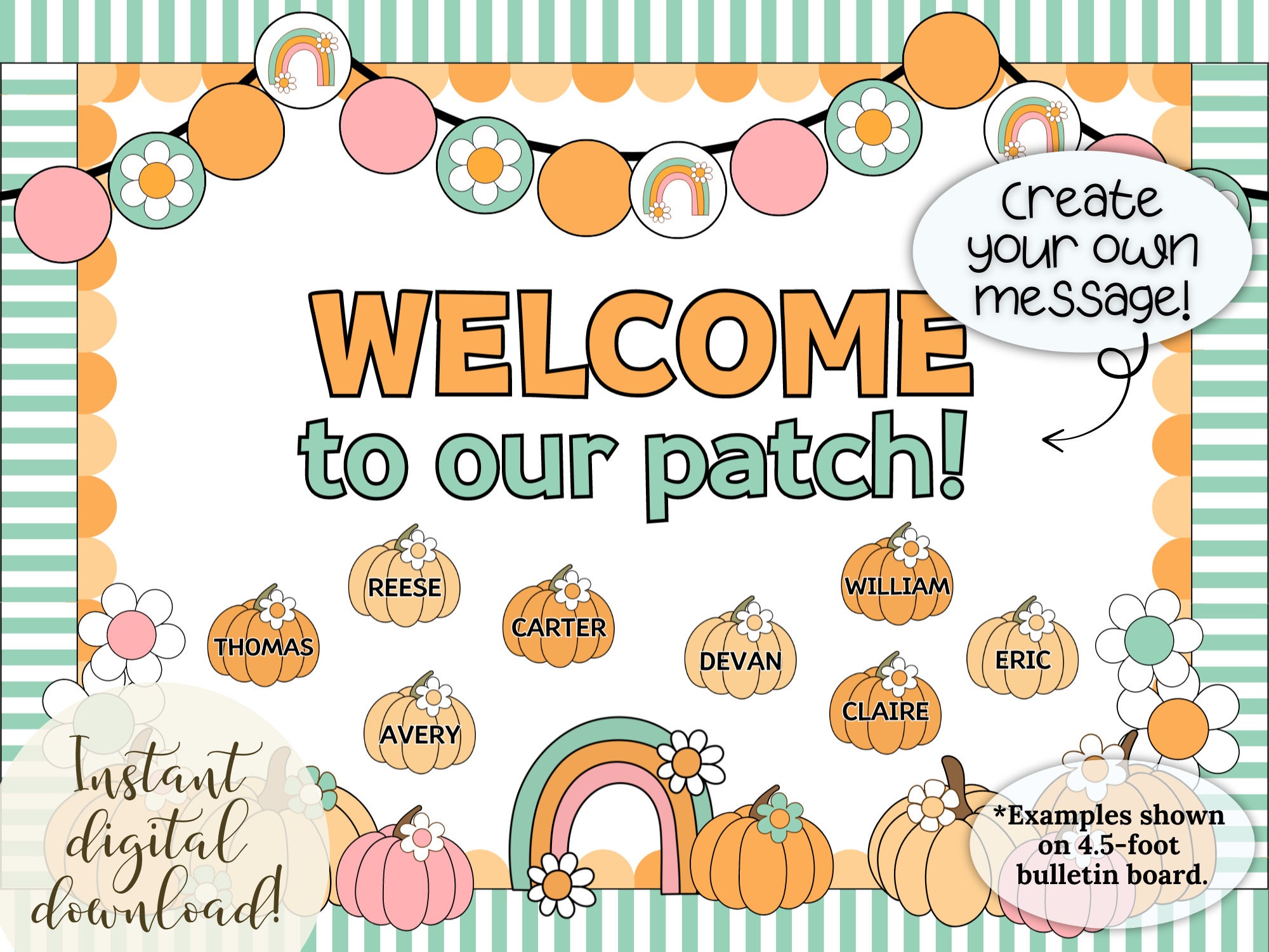 Fall Bulletin Board Idea Printable Kit for Teachers Back to School ...