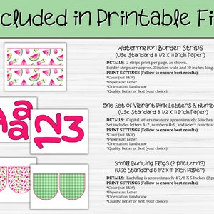 Watermelon Bulletin Board Set | Printable Letters, Bunting Flags ...