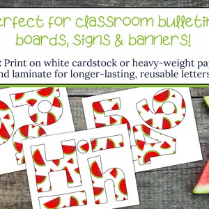 Watermelon Bulletin Board Letter Set | Printable Letter Set for ...