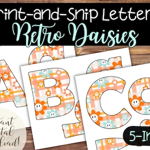 Retro Daisy Bulletin Board Letter Set | Printable Letters for Classroom ...