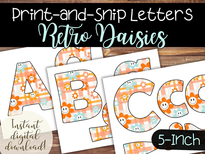 Retro Daisy Bulletin Board Letter Set | Printable Letters for Classroom ...