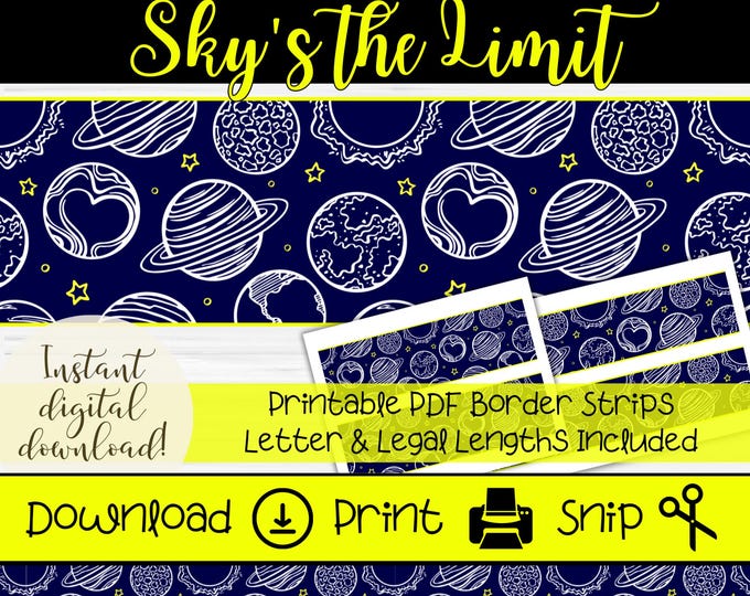 Solar System Planets Bulletin Board Pack With Night Sky Space Border ...