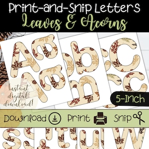 Printable Fall Foliage Brown and Beige Letter Set for Classroom ...