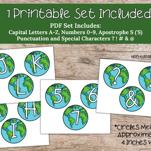 Decorative Planet Earth Letters | Printable Circle Letter Set | Earth ...