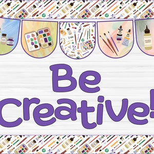 Art Classroom Bulletin Board Set Printable Board Accessories for Art ...