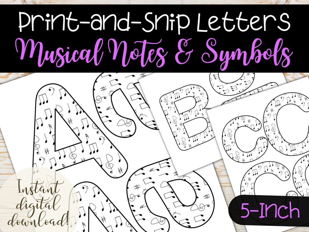 Musical Notes & Symbols Bulletin Board Letters Set for Music - Etsy