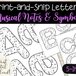 Musical Notes & Symbols Bulletin Board Letters Set for Music Teachers ...