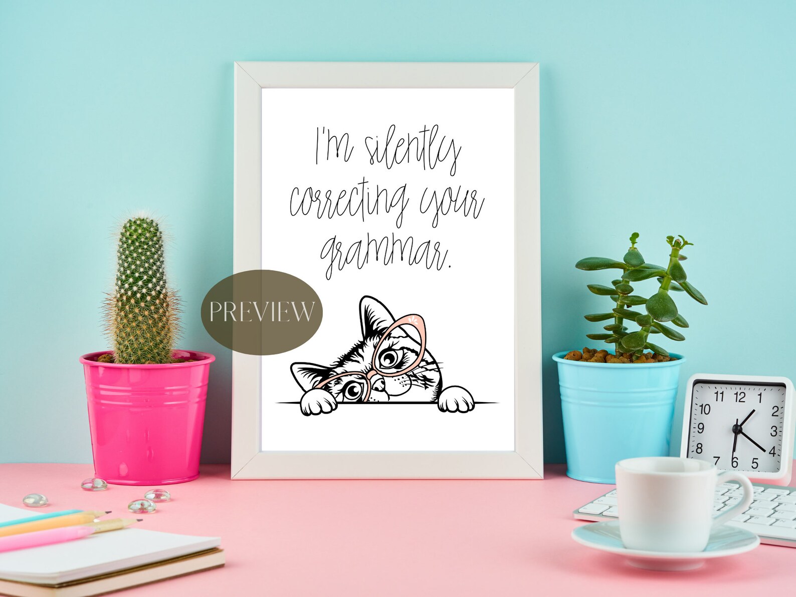 Cat Poster for Classroom Printable Classroom Print English - Etsy