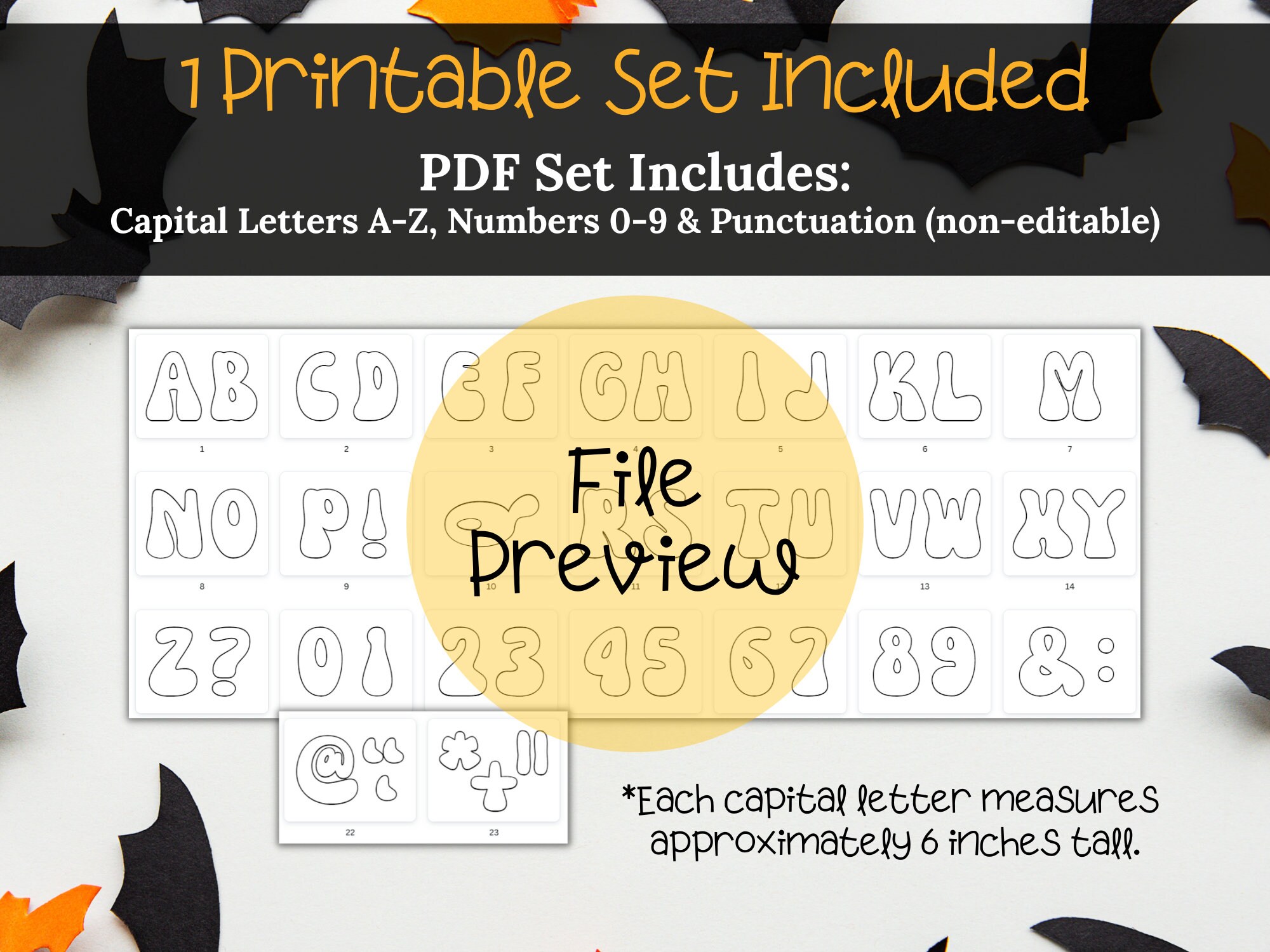 Spooky Bubble Letter Set: Printable Halloween Bulletin Board (PDF) - Etsy