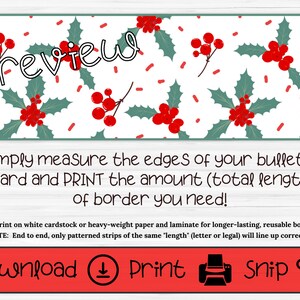 Holly Berries Bulletin Board Border | Printable Trim for Christmas ...