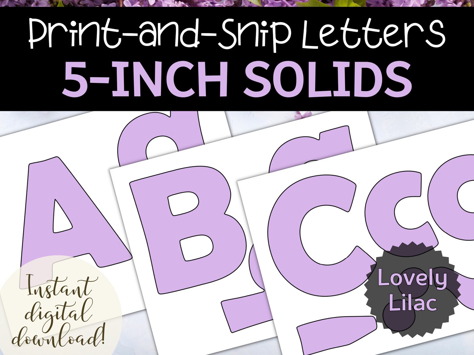Purple Bulletin Board Letters Classroom Letter Set Printable Lilac ...