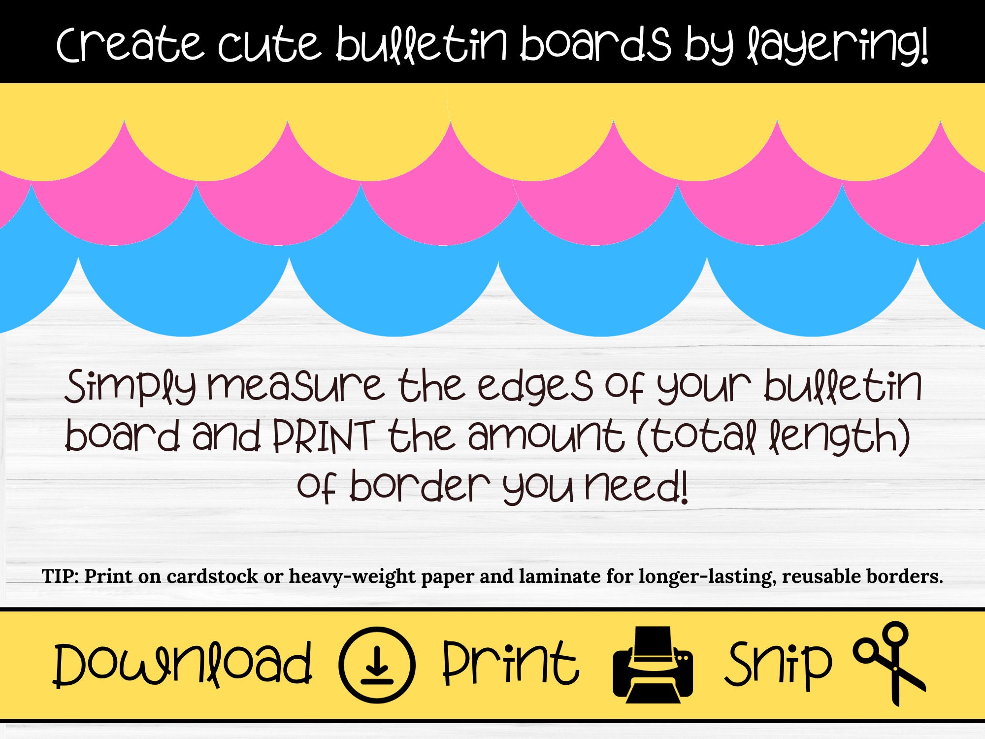 Scalloped Bulletin Board Border Templates Printable Borders for ...