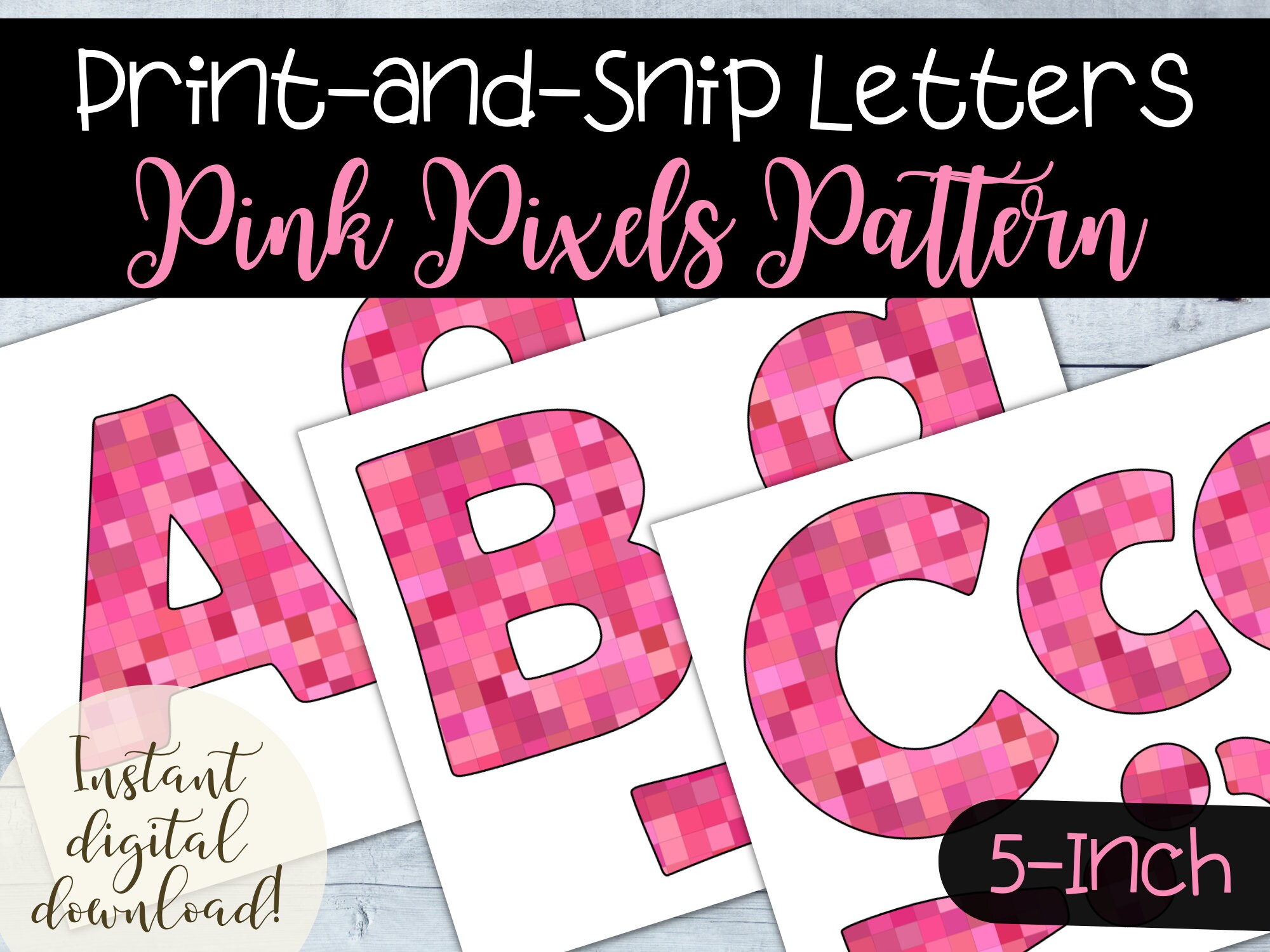 Pink Bulletin Board Letters Printable School Letter Set - Etsy