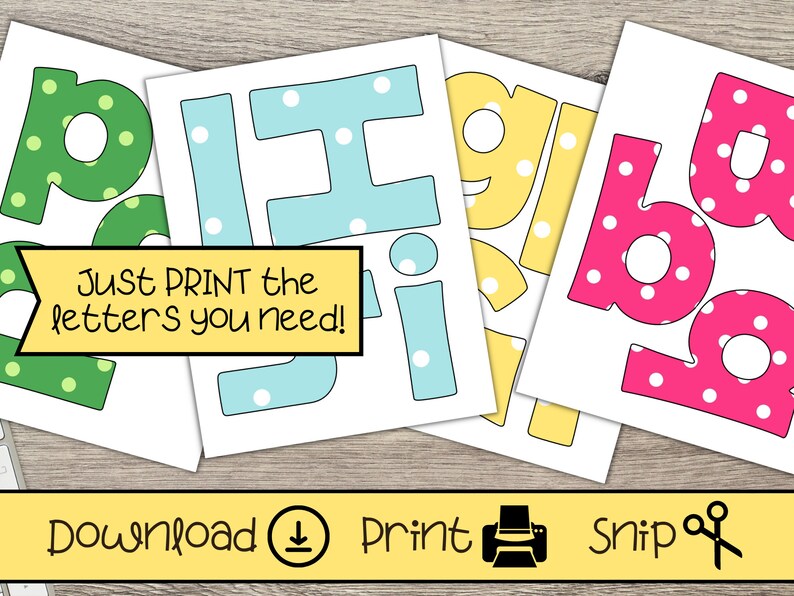 Printable Polka Dot Bulletin Board and Banner Letters - Etsy