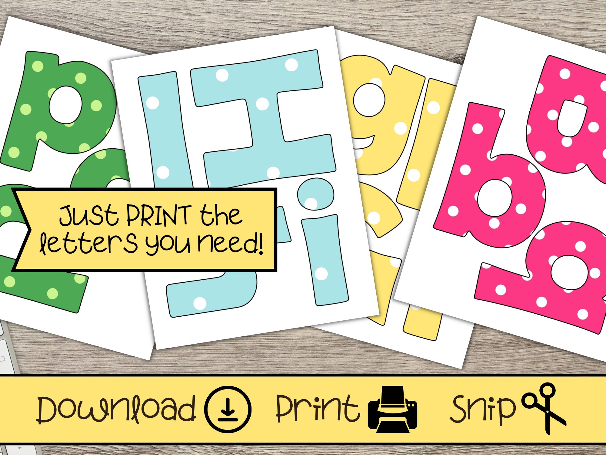 Printable Polka Dot Bulletin Board and Banner Letters - Etsy