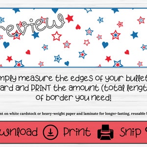 Patriotic Bulletin Board Set | Printable Border and Blue Letters ...
