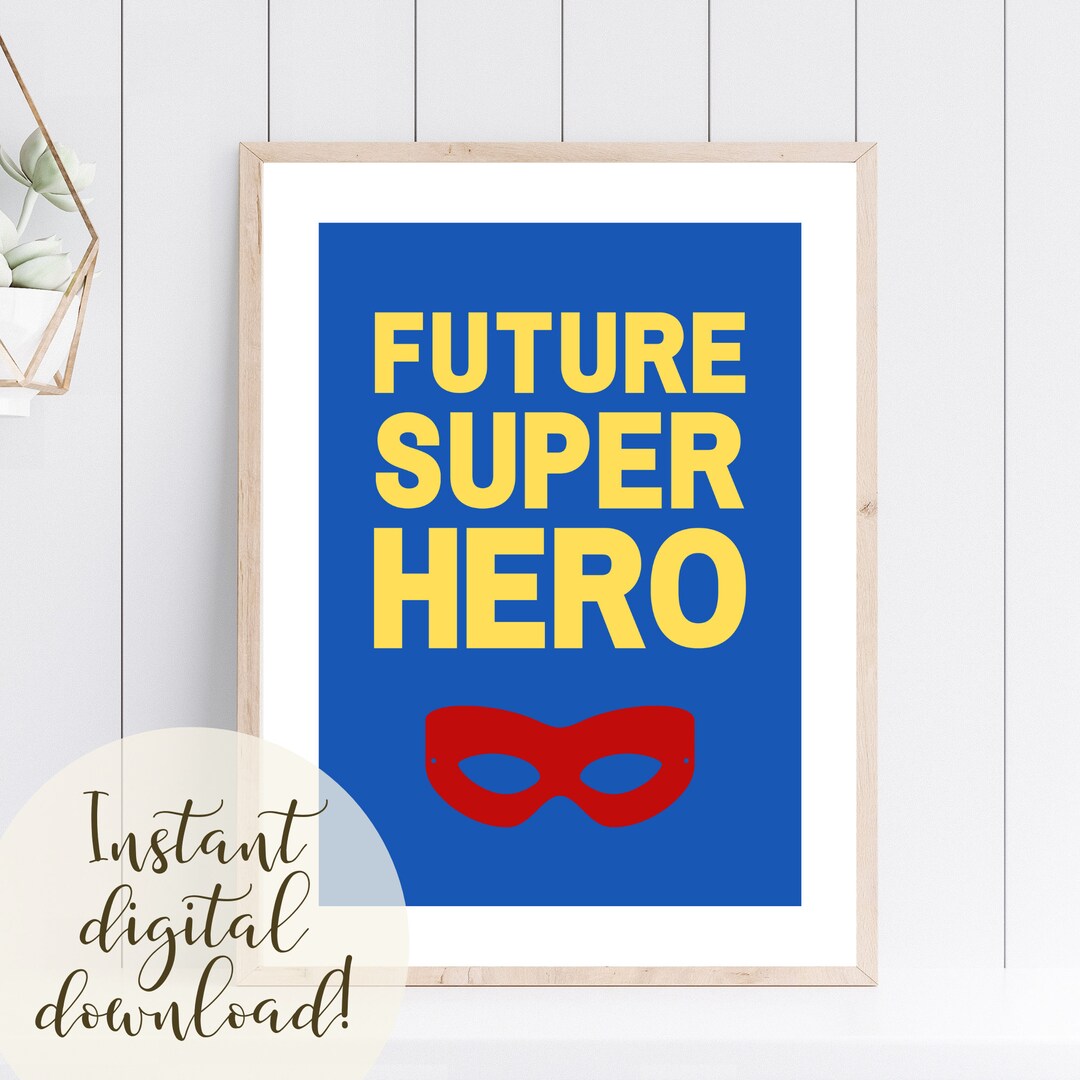 Superhero Mask Digital Print Printable Wall Decor for Kids Superhero ...