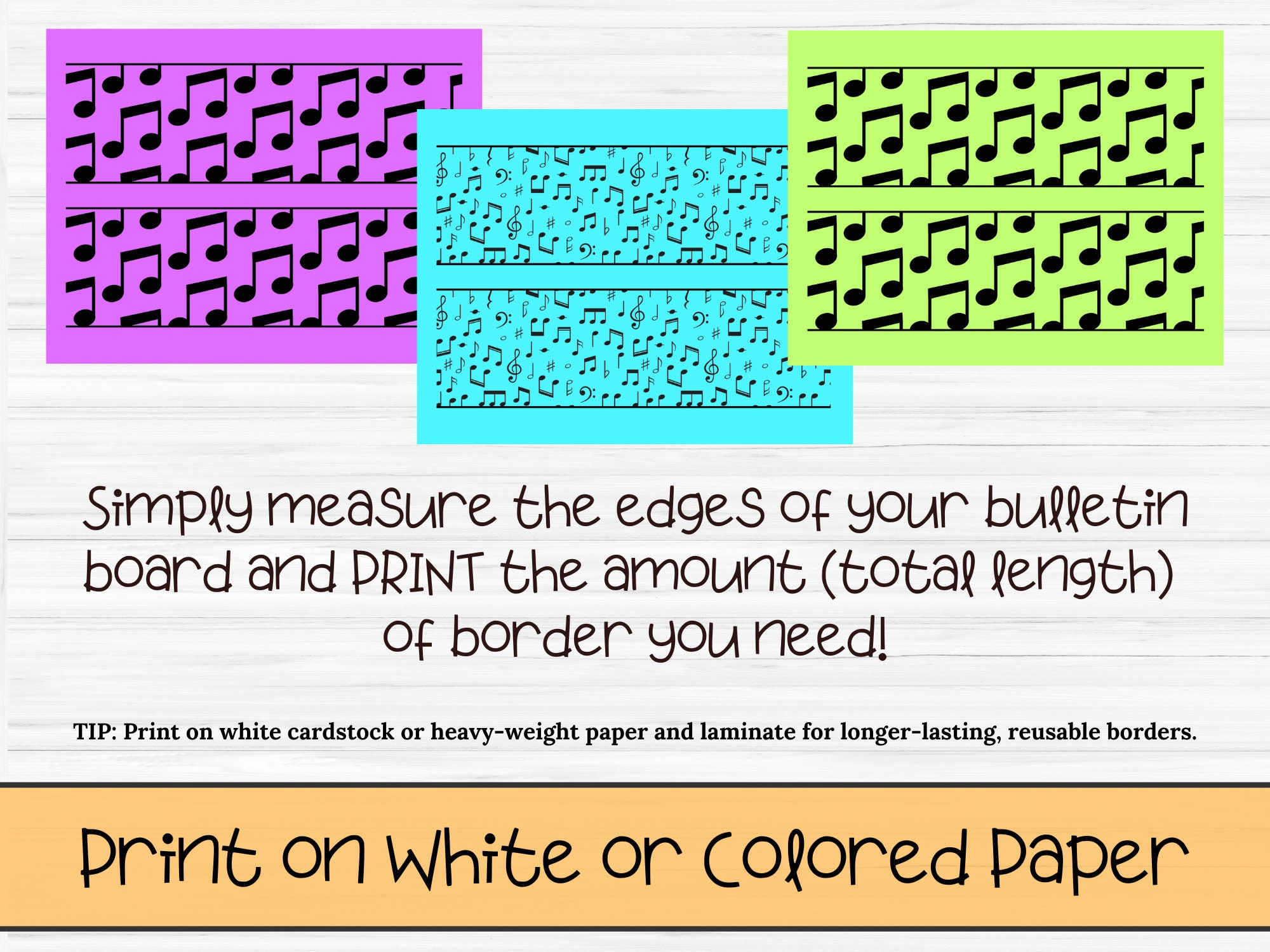 Music Notes Bulletin Board Border Strips Printable Music Borders ...