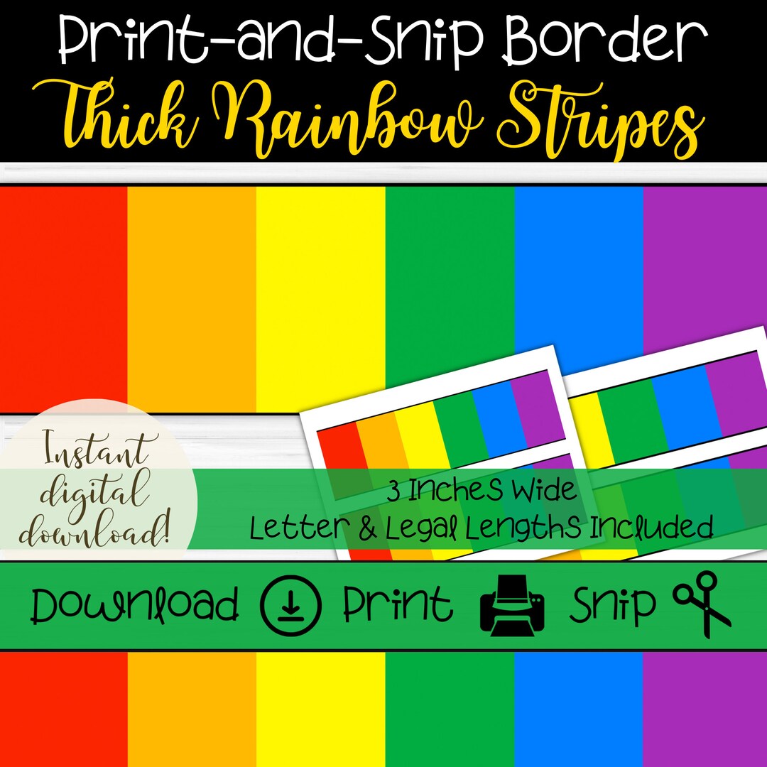 Bulletin Board Border | Rainbow Stripes Theme | Primary Colors ...
