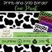 Cow Print Bulletin Board Border: Black Ink Printable Trim (digital ...