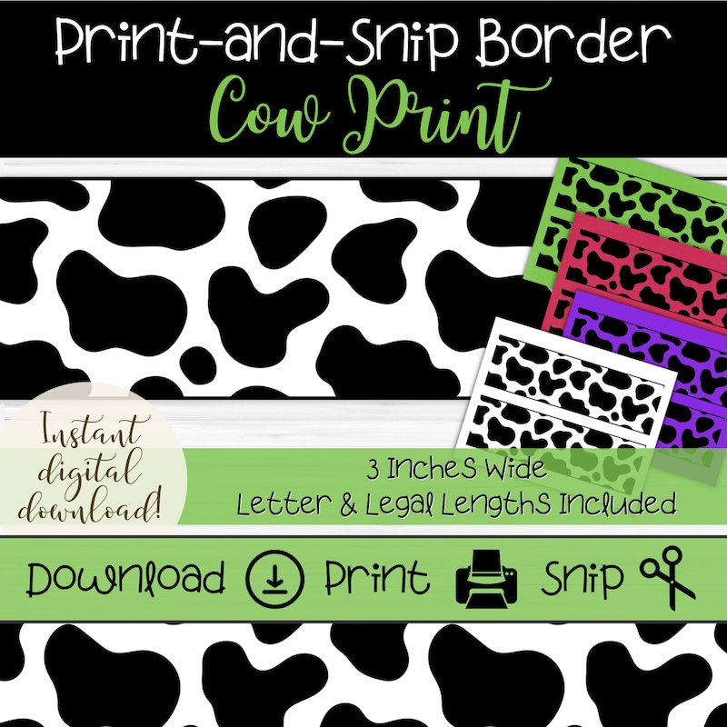 Cow Print Border - Etsy