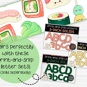 Sushi Friends Bulletin Board Set | Printable Sushi Borders | Bunting ...