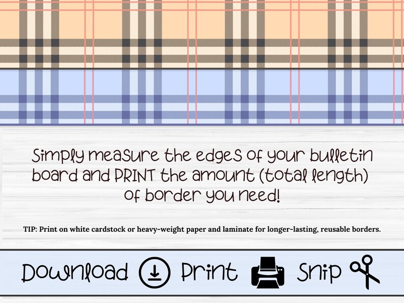 Trendy Classroom Bulletin Board Borders Printable Plaid Trim - Etsy Trendy Classroom Bulletin Board Borders Printable Plaid Trim - Etsy