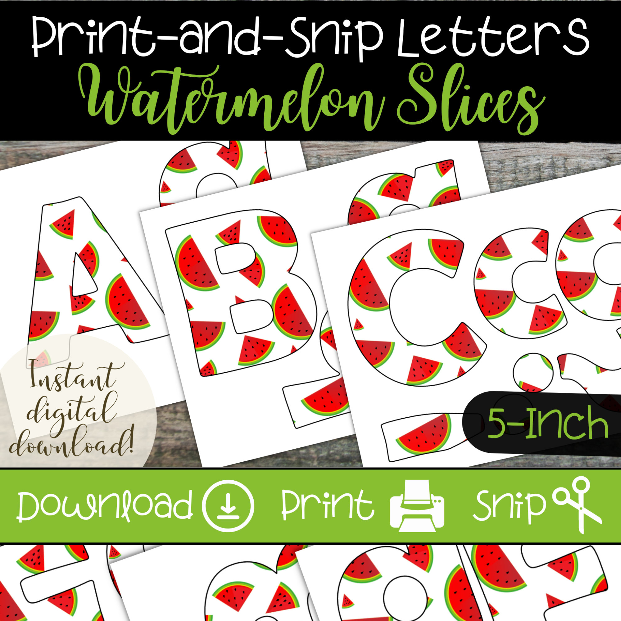 Watermelon Bulletin Board Letter Set Printable Letter Set for Teachers ...