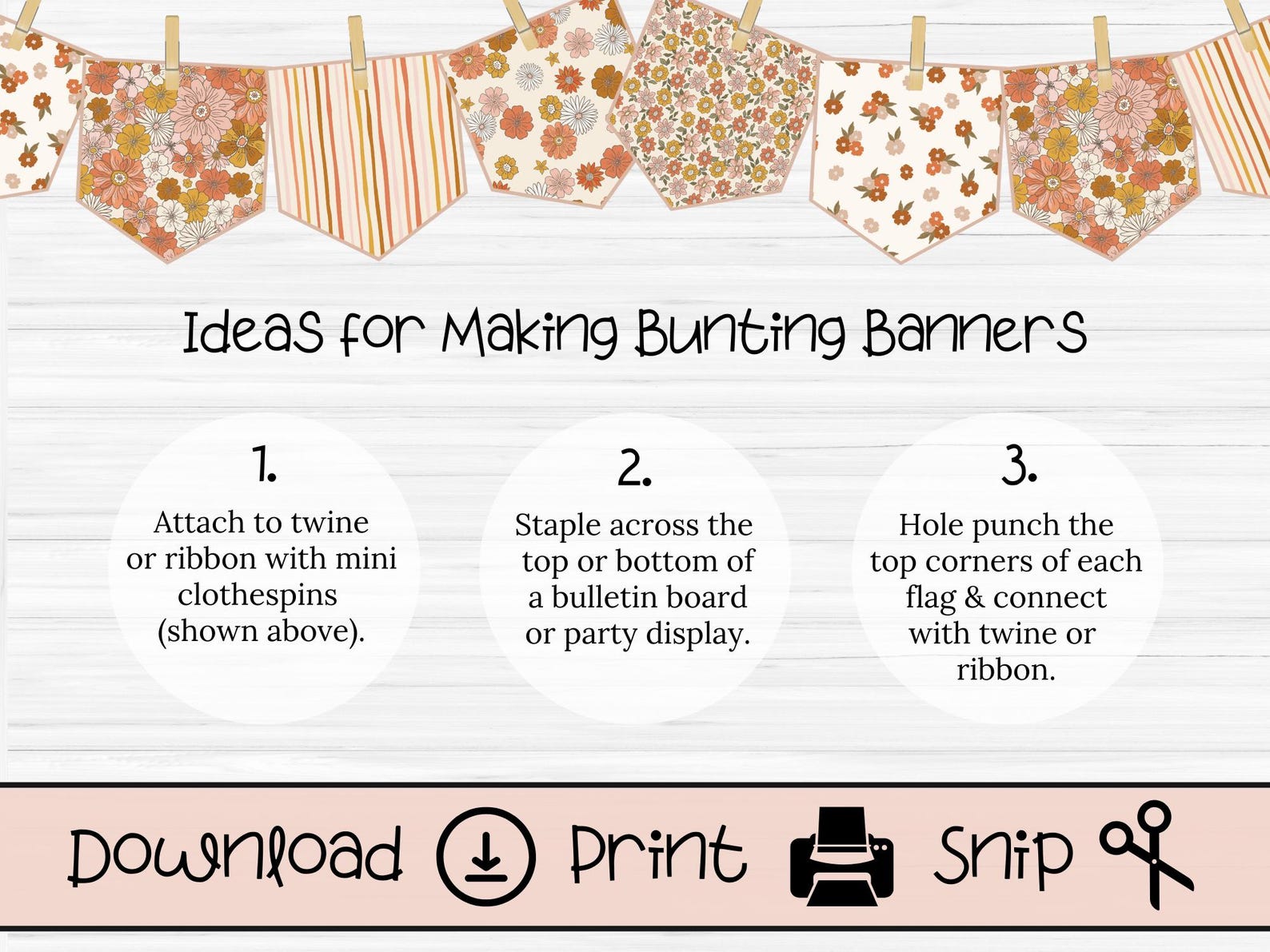Cottagecore Bulletin Board Set, Printable Borders & Bunting Flags, for ...