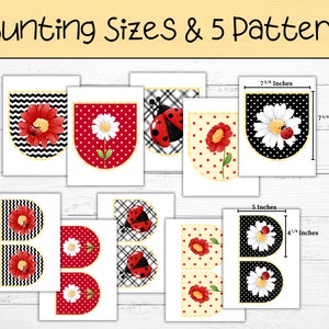 Ladybugs and Gerbera Daisies Rounded Bunting Banner Flags | Printable ...
