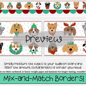 Christmas Dogs Bulletin Board Theme Set | Printable Dog Face Borders ...