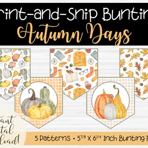 Autumn Bunting Banner Flags | Printable Bunting for Classroom | Fall ...
