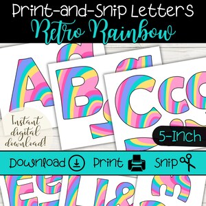 Rainbow Bulletin Board Letters | Printable Letter Set for Teachers ...