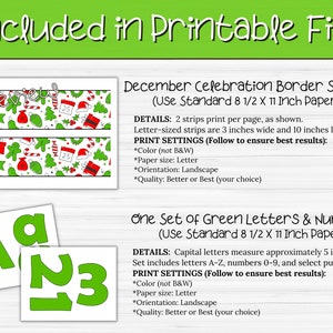 December Bulletin Board Set | Printable Christmas Border and Green ...