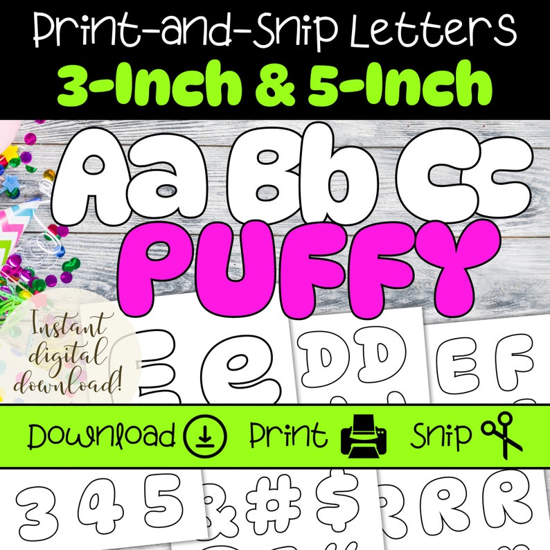 Printable Bulletin Board Letters | 3 Inch & 5 Inch Letter Sets ...