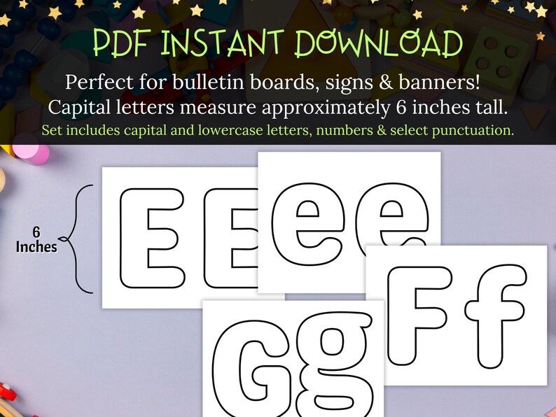 6 Inch Printable Bubble Letters | DIY Classroom Decor (PDF) - Etsy