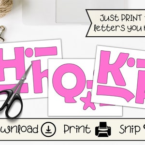 Bright Pink Bulletin Board Letters | Printable Letter Set | Classroom ...