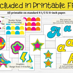 Retro Bulletin Board Kit | Disco Ball & Roller Skate | Printable Back ...