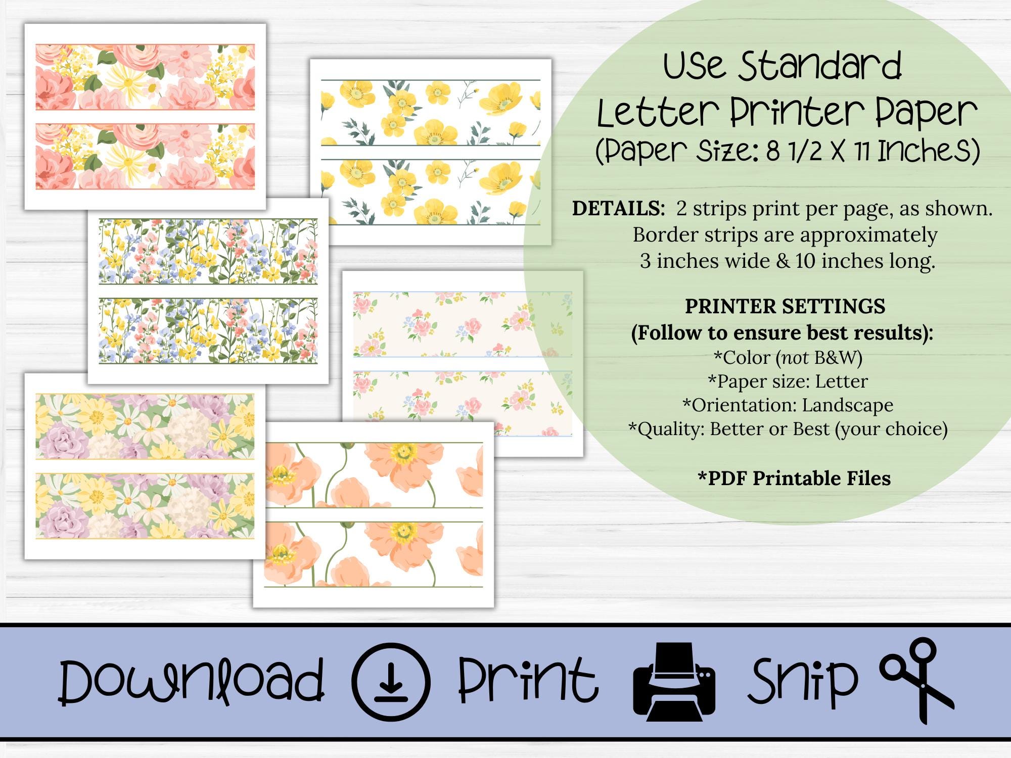 Spring Floral Bulletin Board Border | Printable Easter & Seasonal ...