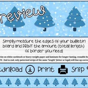 Winter Bulletin Board Border Strips | Printable Holiday Trim for ...