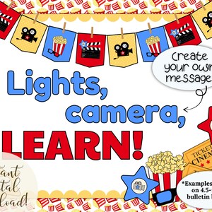 Classroom Bulletin Board Kit | Movie Theater Theme | Printable Display ...
