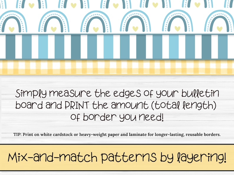 Boho Rainbow Bulletin Board Border Strips Printable Spring Border ...